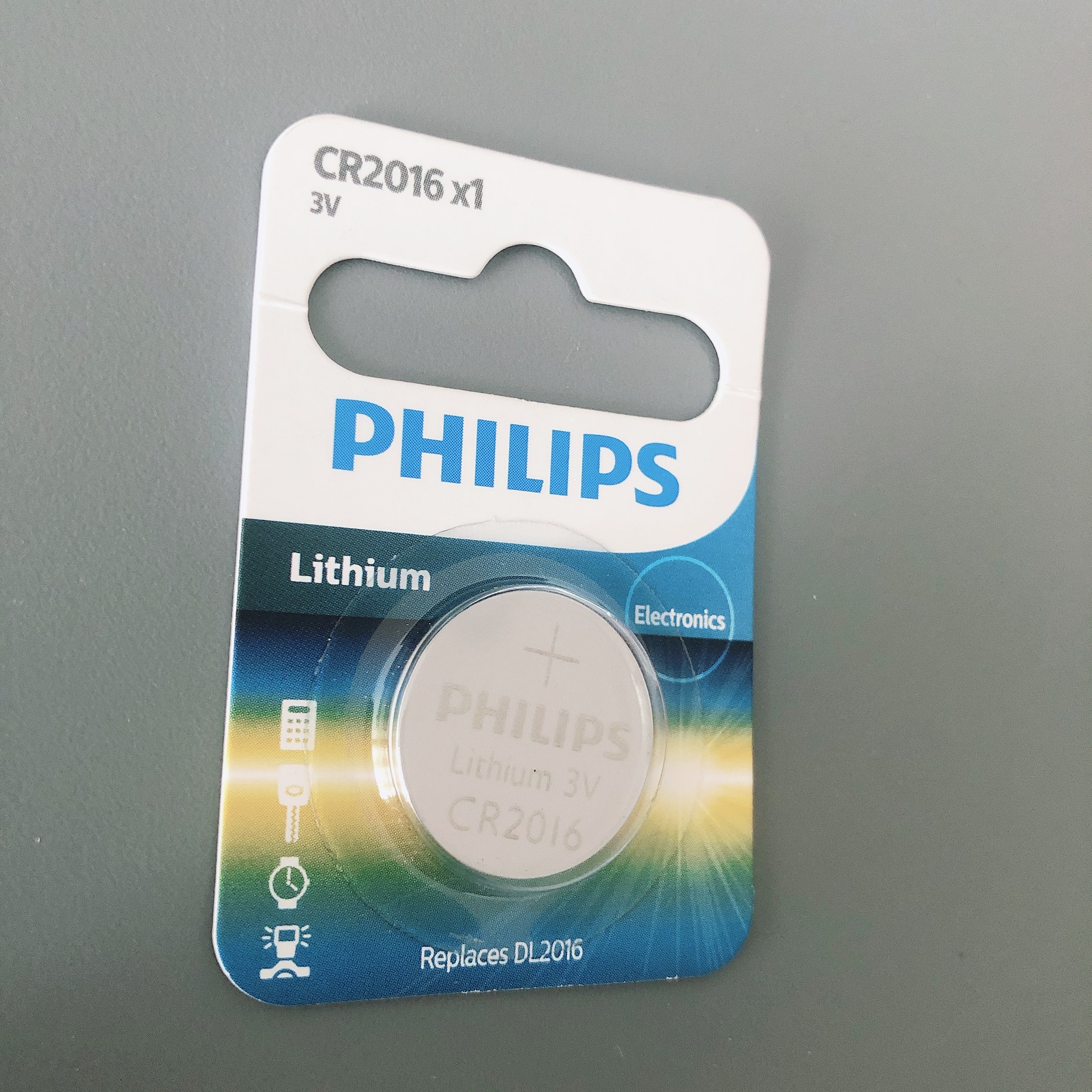 Silver Color Philips Lithium Battery CR2016 3V Button Coin Cell